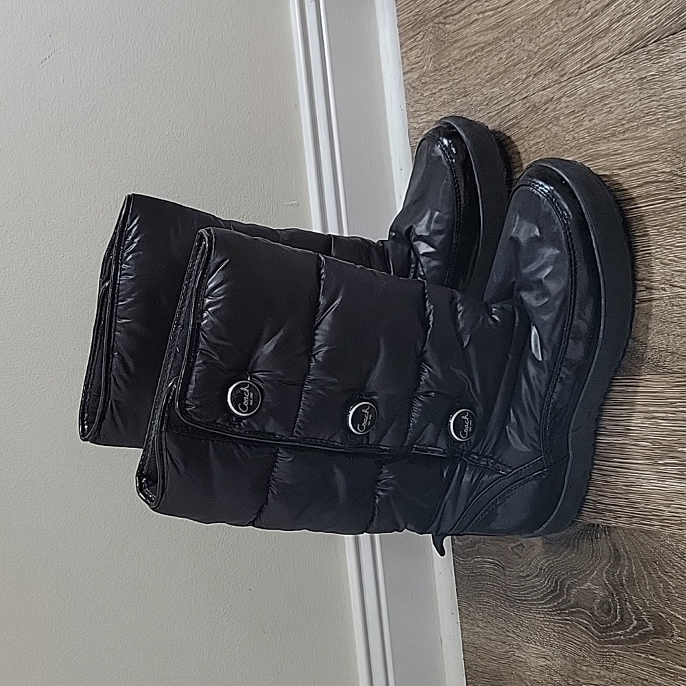 Coach Polina Padded Quilted Snow Boots Velcro Closure… - Gem